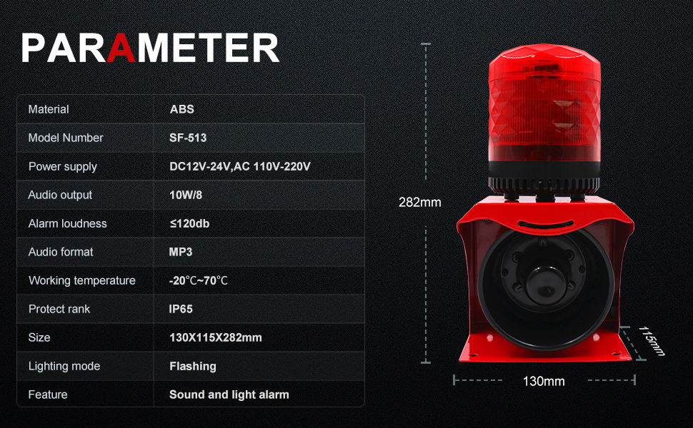 Industrial Sound and Light Alarm Emergency Warning Light - Waytronic ...