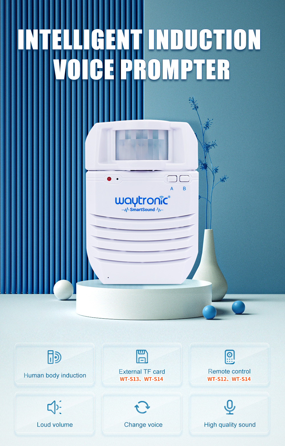 PIR Motion Sensor Activated Audio Player (WT-S11) - Waytronic Motion ...